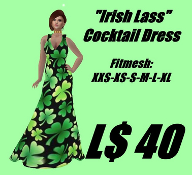 Second Life Marketplace - Irish Lass Cocktail Dress