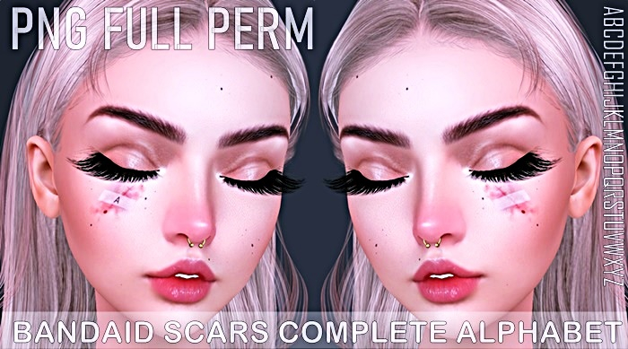 Second Life Marketplace - BANDAID SCARS COMPLETE ALPHABET-PNG FULL PERM