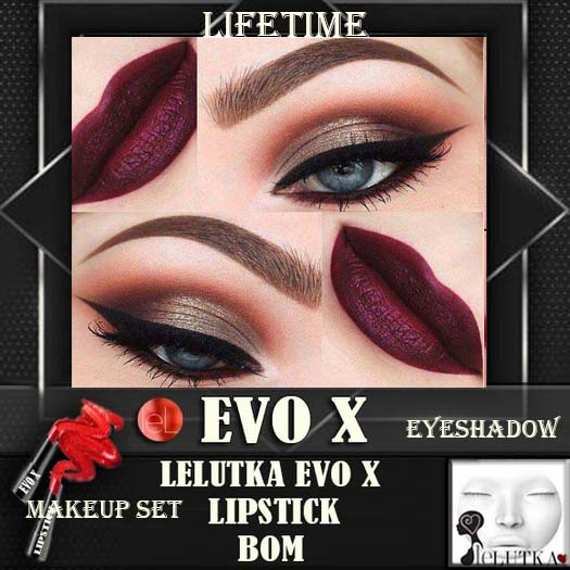 Second Life Marketplace - Lifetime Eyeshadow - Lipstic LEL Evo X BOM ...