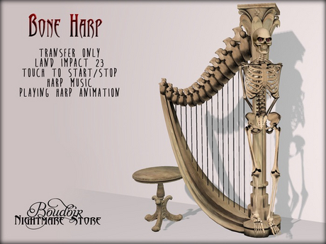 Second Life Marketplace - Boudoir Bone Harp-touch to start/stop music!