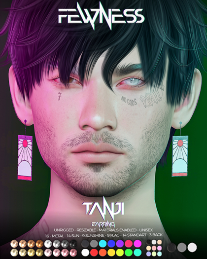 Second Life Marketplace - Fewness - Tanji Earrings