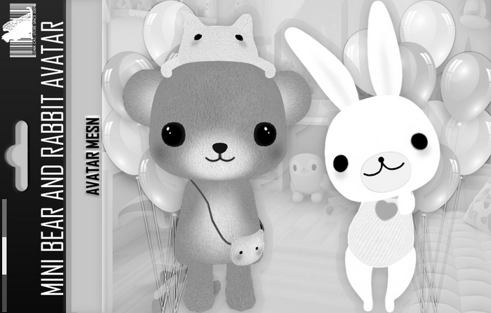 Second Life Marketplace - *.:Dark Cat:.*CO-MINI BEAR AND RABBIT AVATAR DEMO