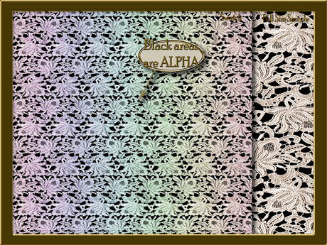 Second Life Marketplace - Lace Story Alpha Seamless Texture Pack