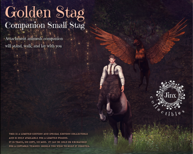Second Life Marketplace - Jinx Collectible : Golden Stag - SM Companion ...