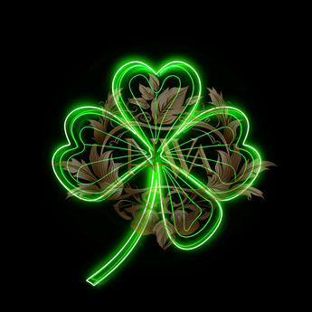 Second Life Marketplace - 5pc 3D Neon four leaf clover *Full Perm*