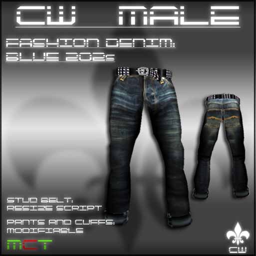 Second Life Marketplace - .:CW MALE:. Blue 202 Fashion Denim