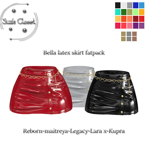 Second Life Marketplace - [Suzi's closet] Bella latex skirt add to unpack