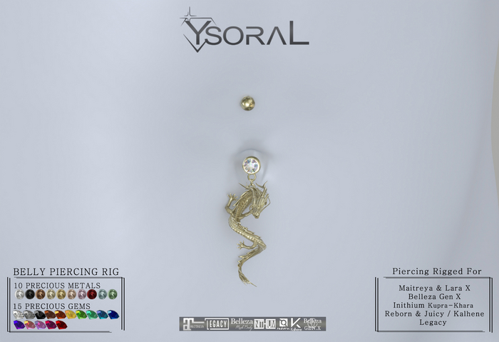 Second Life Marketplace - ~~ YsoraL ~~ .: Belly Piercing Dragon