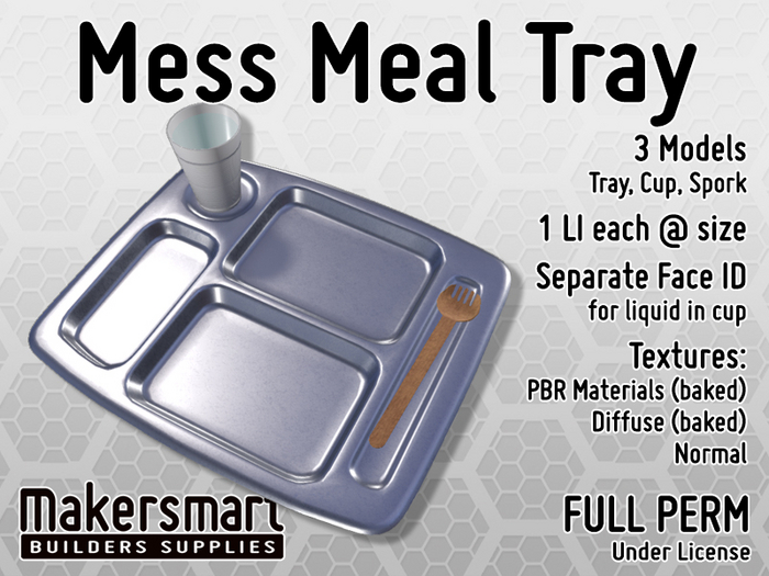 Second Life Marketplace - Makersmart: Meal Mess Tray