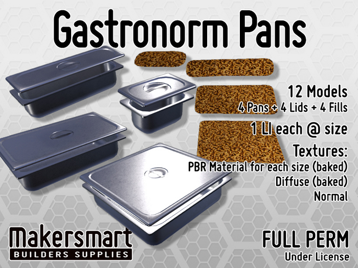 Second Life Marketplace - Makersmart: Gastronorm Pans