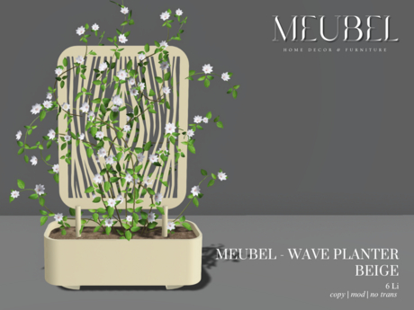 Second Life Marketplace - Meubel - Waves Planter Beige
