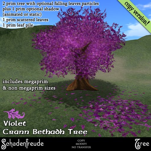 Second Life Marketplace - Schadenfreude Violet Crann Bethadh Tree (copy ...
