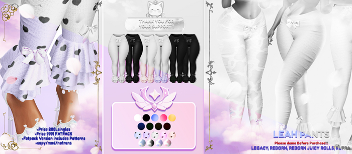 Second Life Marketplace - .ICCHI./ LEAH PANTS/ FATPACK !!!DEMO!!!!