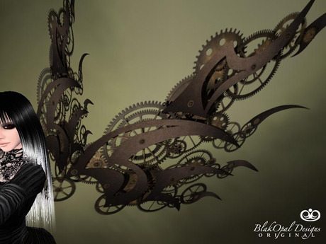 Second Life Marketplace - Animated Steampunk Gears Wings For Ladies