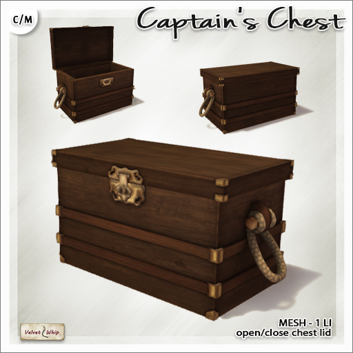 Second Life Marketplace - [V/W] Captain's Chest - Open / Close Cover ...