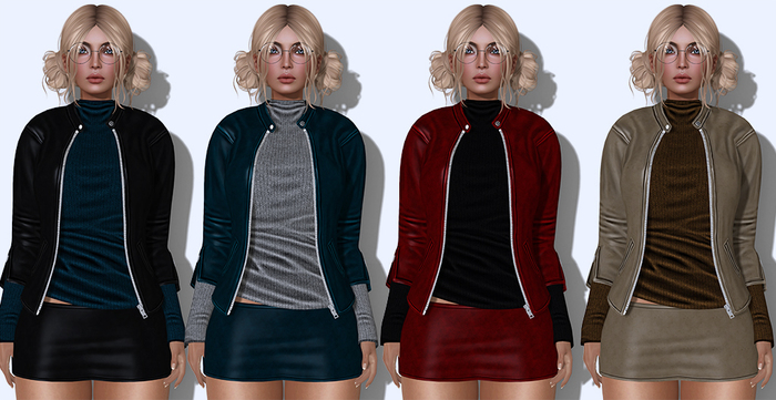 Second Life Marketplace - 100% Mesh Fitted Mesh Leather jacket outfit ...