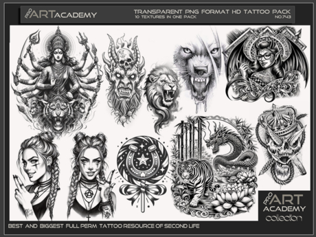 Second Life Marketplace - @PAA - Tattoo Texture Pack 743
