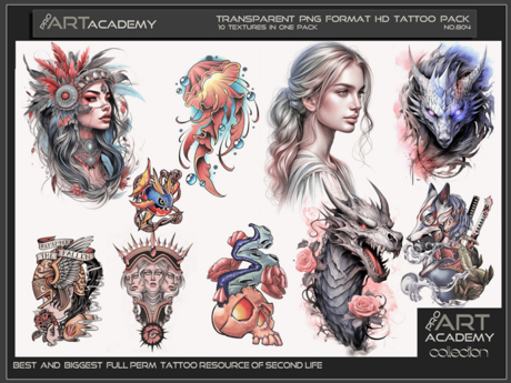 Second Life Marketplace - @PAA - Tattoo Texture Pack 804