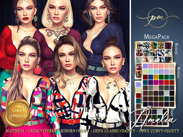 Second Life Marketplace - :: pm :: Amelia Set -MEGAPACK- UPDATED to LARA X