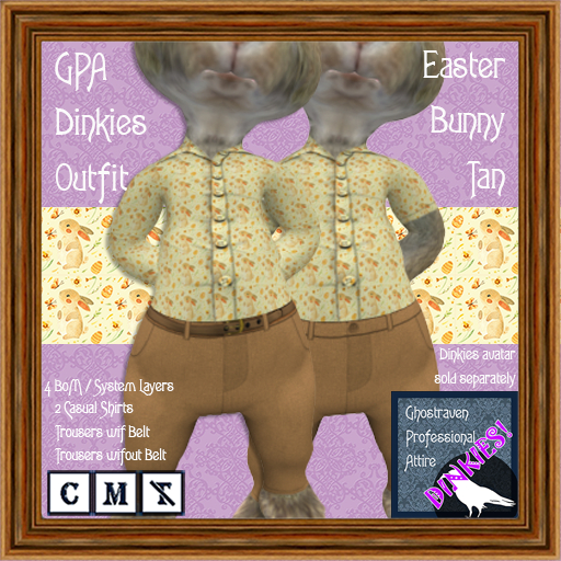 Second Life Marketplace - GPA Dinkies Outfit BOM - Easter Bunny Tan Print