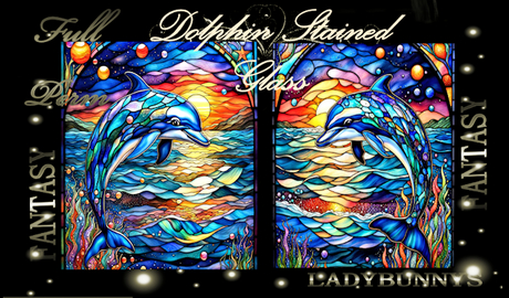 Second Life Marketplace - Full Perm Art -Dolphin Stained Glass