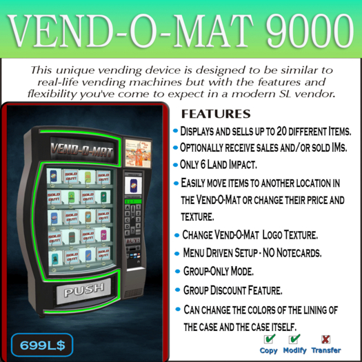 Second Life Marketplace - Vend-O-Mat 9000 Vending Machine