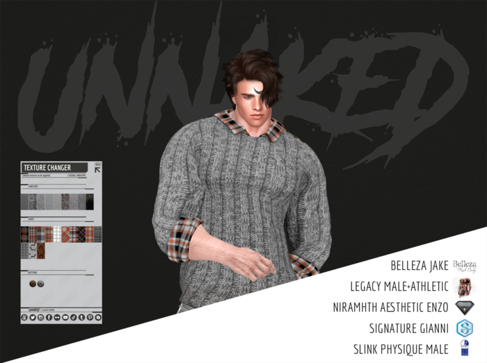Second Life Marketplace - UNNAKED / CASUAL SWEATER / ALL SIZES ...
