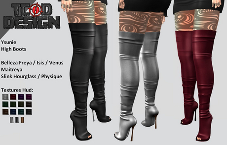Second Life Marketplace - High Boots ~ Ysunie [Textures Hud]. DEMO