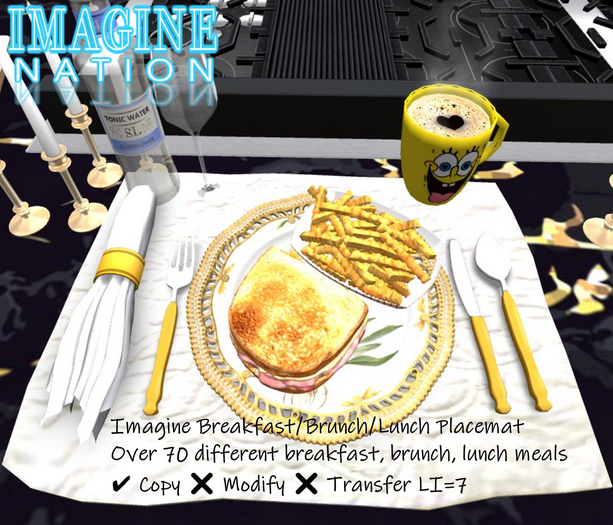Second Life Marketplace - Imagine Breakfast/Brunch/Lunch Placemat