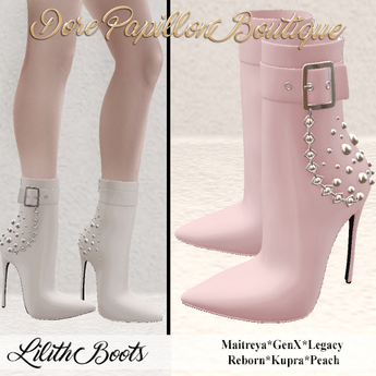 Second Life Marketplace - DPB Lilith Boots - Baby Pink *Maitreya, GenX ...