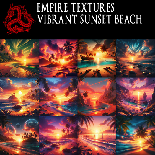 Second Life Marketplace - EMPIRE TEXTURES - vibrant sunset beach