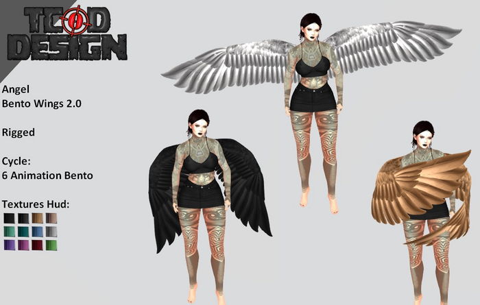 Second Life Marketplace - Bento Wings 2.0 ~ Angel [Textures Hud]...