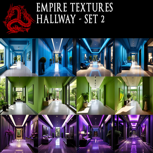 Second Life Marketplace - EMPIRE TEXTURES - hallway set 2