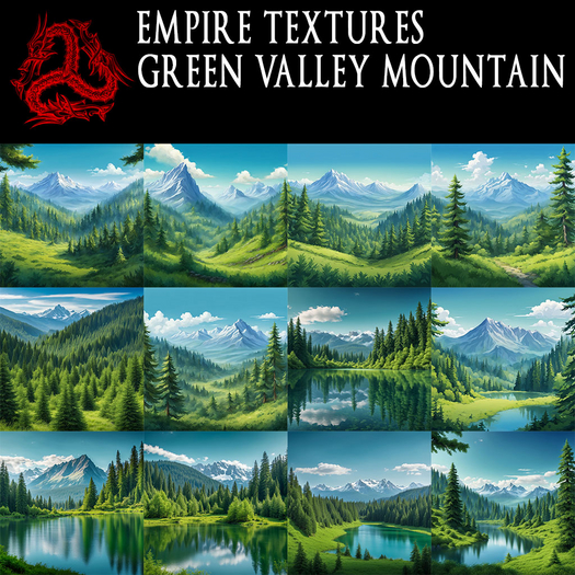Second Life Marketplace - EMPIRE TEXTURES - green valley mountain