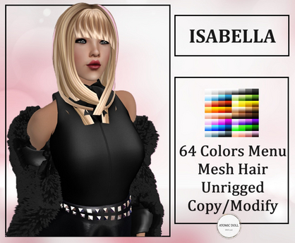 Second Life Marketplace - AD - Color menu hair Isabella