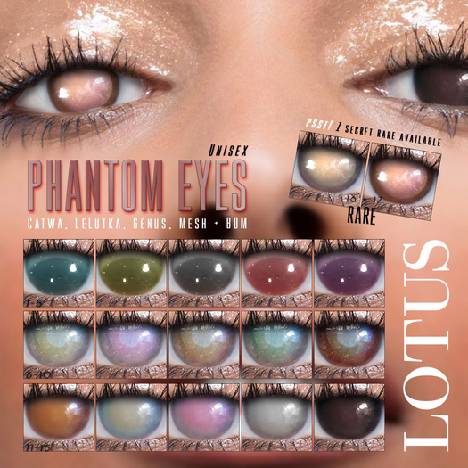 Second Life Marketplace - LOTUS. Phantom Eyes 16 RARE