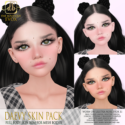 Second Life Marketplace - Daevy Skin Pack EvoX [ Full Body BOM]