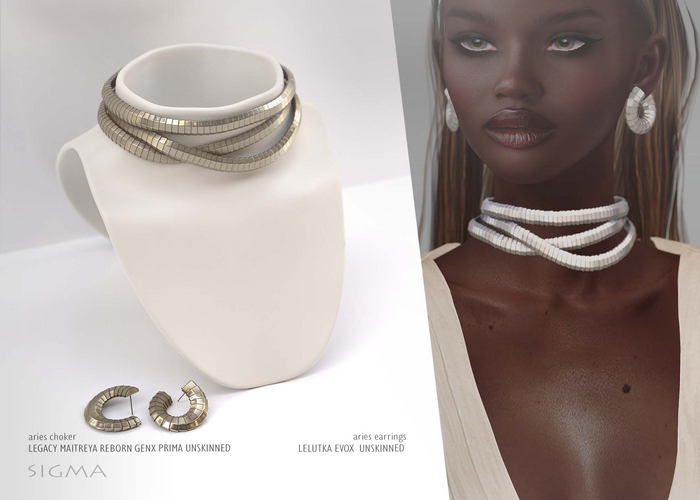 Second Life Marketplace - SIGMA Aries choker & earrings