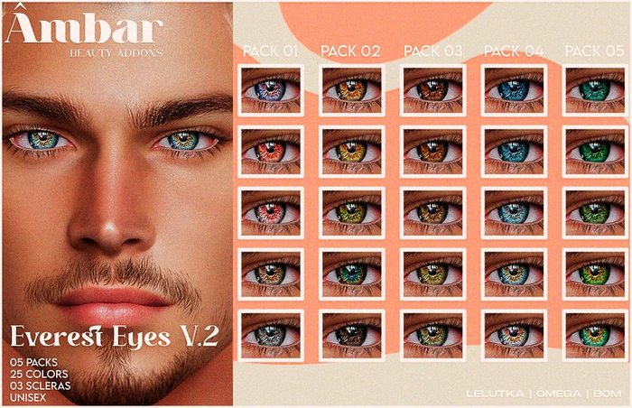 Second Life Marketplace - AMBAR BEAUTY - EVEREST EYES (FATPACK) - ADD ME