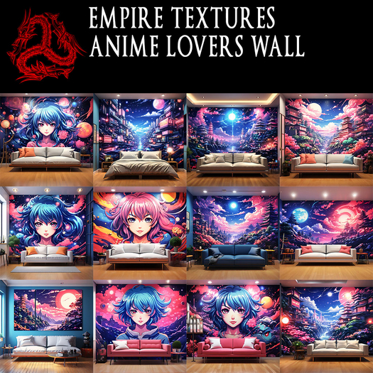Second Life Marketplace - EMPIRE TEXTURES - anime lovers wall