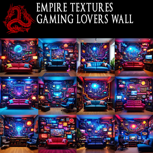 Second Life Marketplace - EMPIRE TEXTURES - Gaming Lovers Wall
