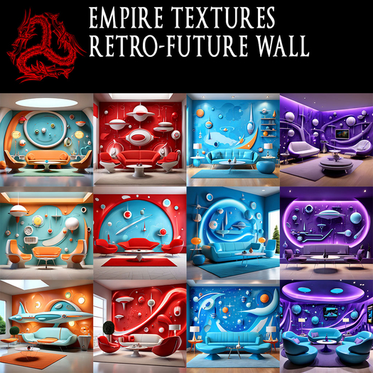 Second Life Marketplace - EMPIRE TEXTURES - Retro-future wall
