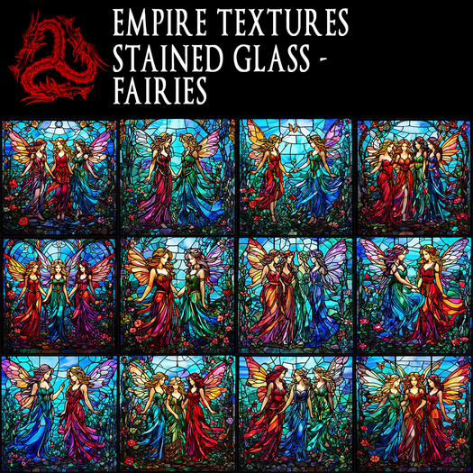 Second Life Marketplace - EMPIRE TEXTURES - stained glass fairies