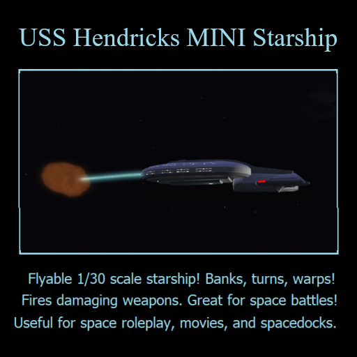 Second Life Marketplace - USS Hendricks MINI Starship boxed