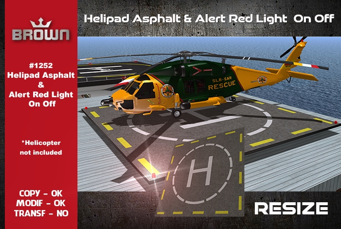 Second Life Marketplace - 1252 Helicopter Pad - Helipad Asphalt & Alert ...