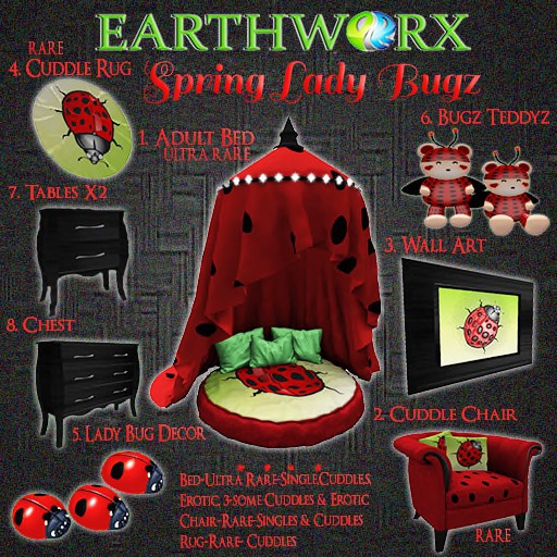 Second Life Marketplace - EARTHWORX- (6) Bugz Teddyz [BOX]