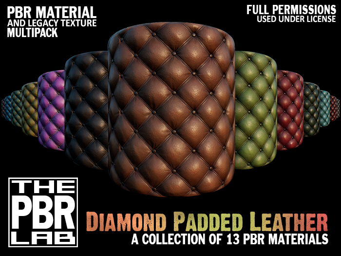 Second Life Marketplace - The PBR Lab - Diamond Padded Leather ...