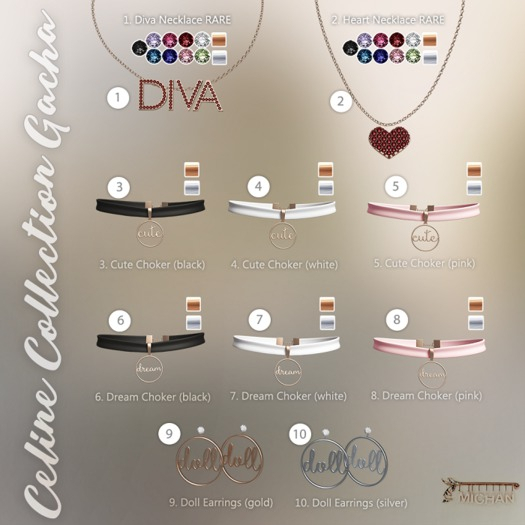 Second Life Marketplace - MICHAN - Celine Gacha - #9 Earring Doll (gold)