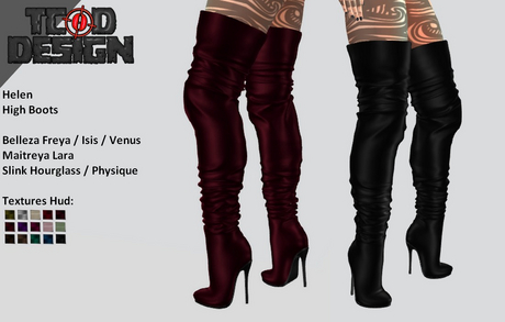 Second Life Marketplace - High Boots ~ Helen [Textures Hud]. DEMO