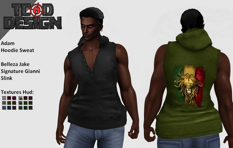 Second Life Marketplace - Hoodie Sweat ~ Adam [Textures Hud]. DEMO
